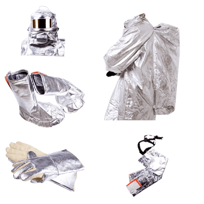 EPI aluminisé ensemble complet EN11612 pour approche incendie